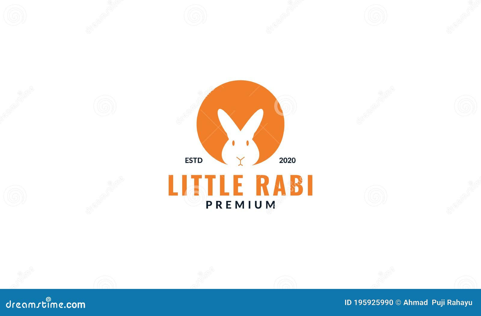 Silhouette Head Face Rabbit in Circle Logo Design Stock Vector ...