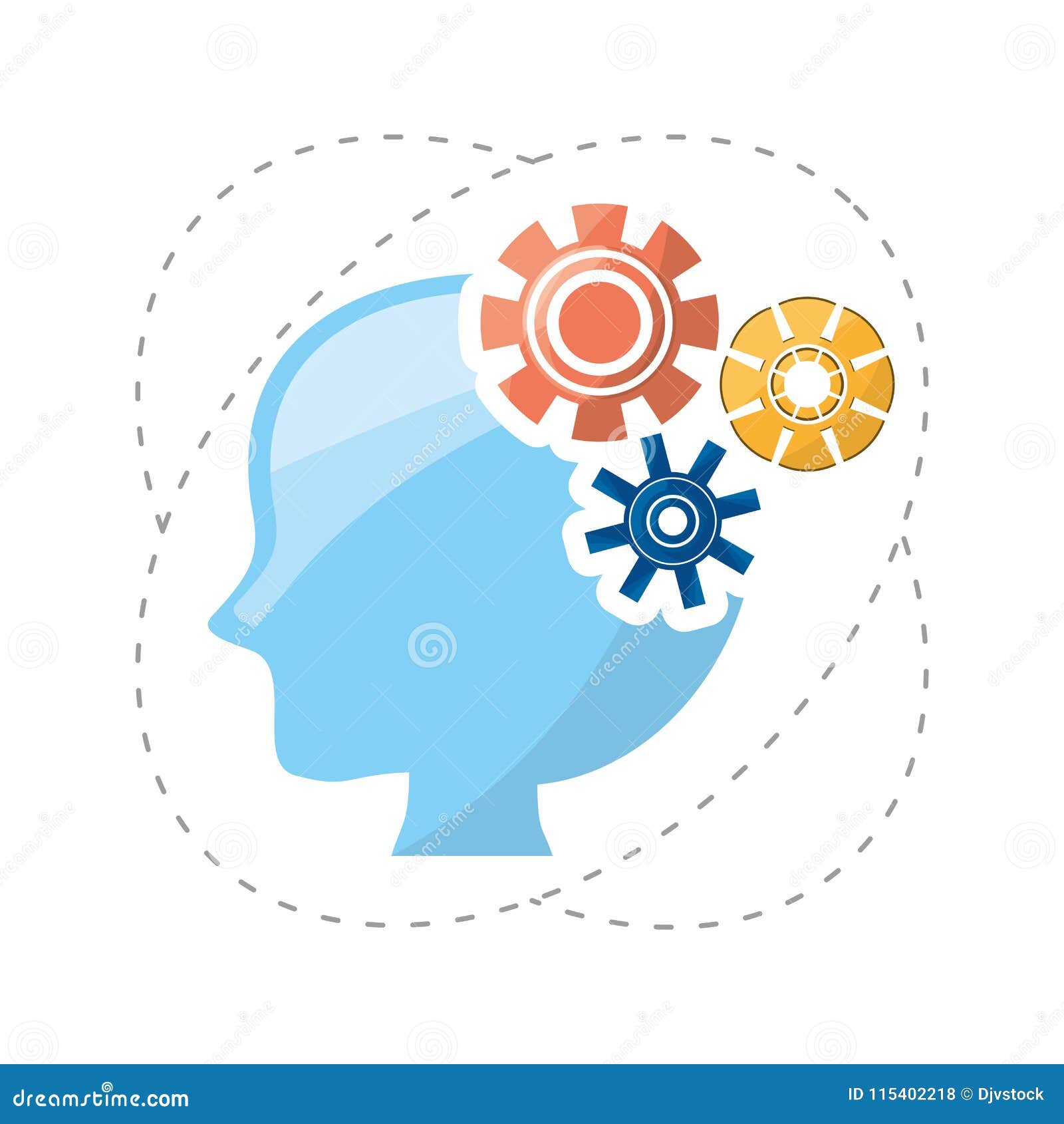 Silhouette Head Inpired in Different Ideas and Knowledge Stock Vector ...