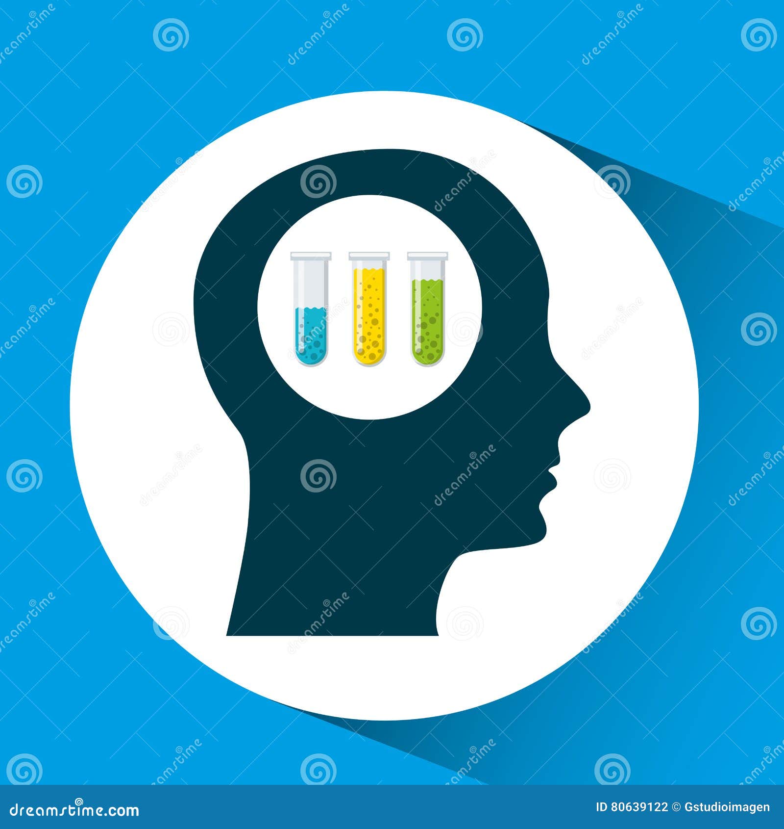 Silhouette Head Tests Tube Lab Work Stock Vector - Illustration of ...