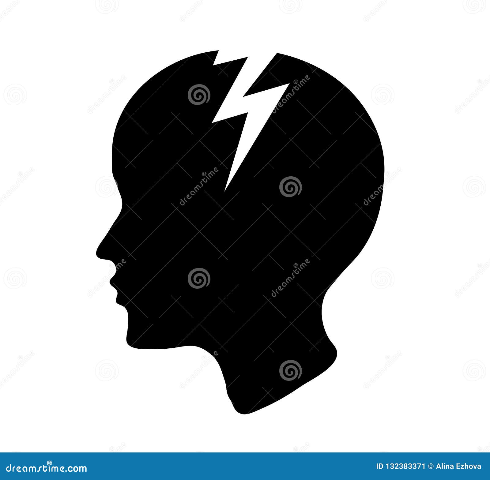 Silhouette Head on a White Background. Head Splits Stock Illustration ...