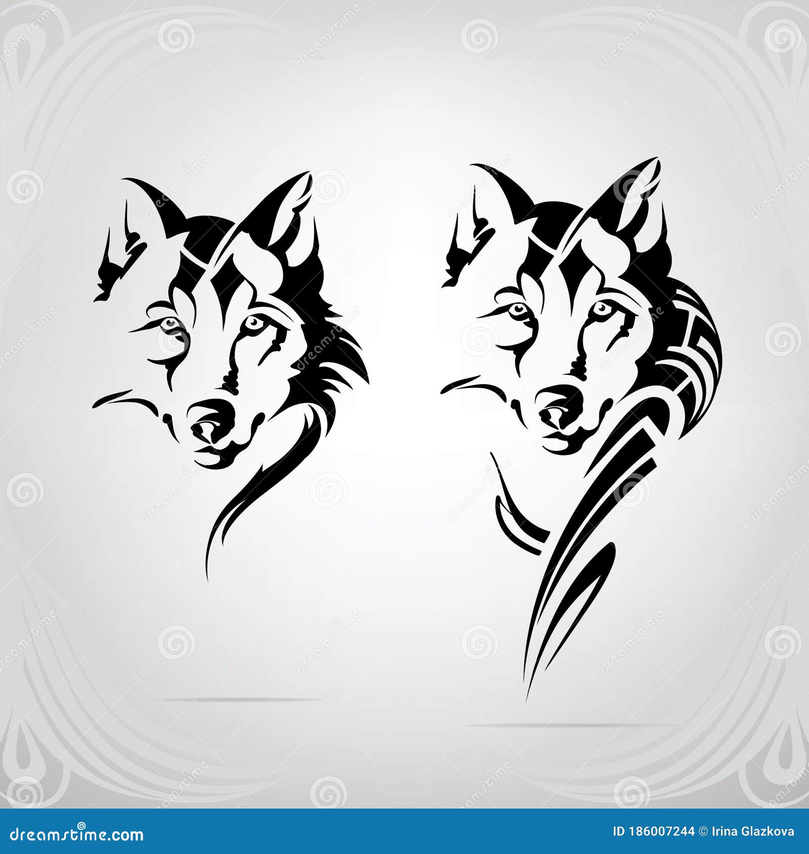 Silhouette of Head of Wolf. Vector Illustration Stock Vector ...