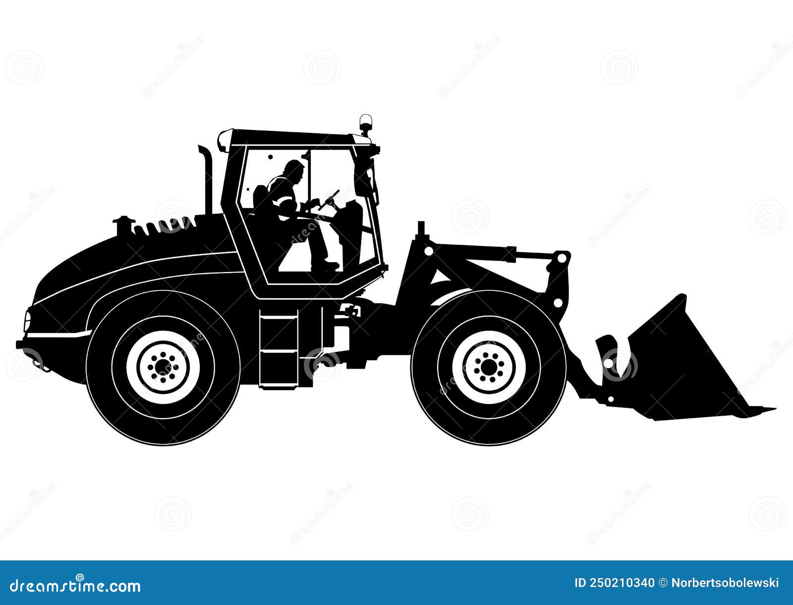 Heavy Duty Loader with an Operator. Stock Vector - Illustration of ...