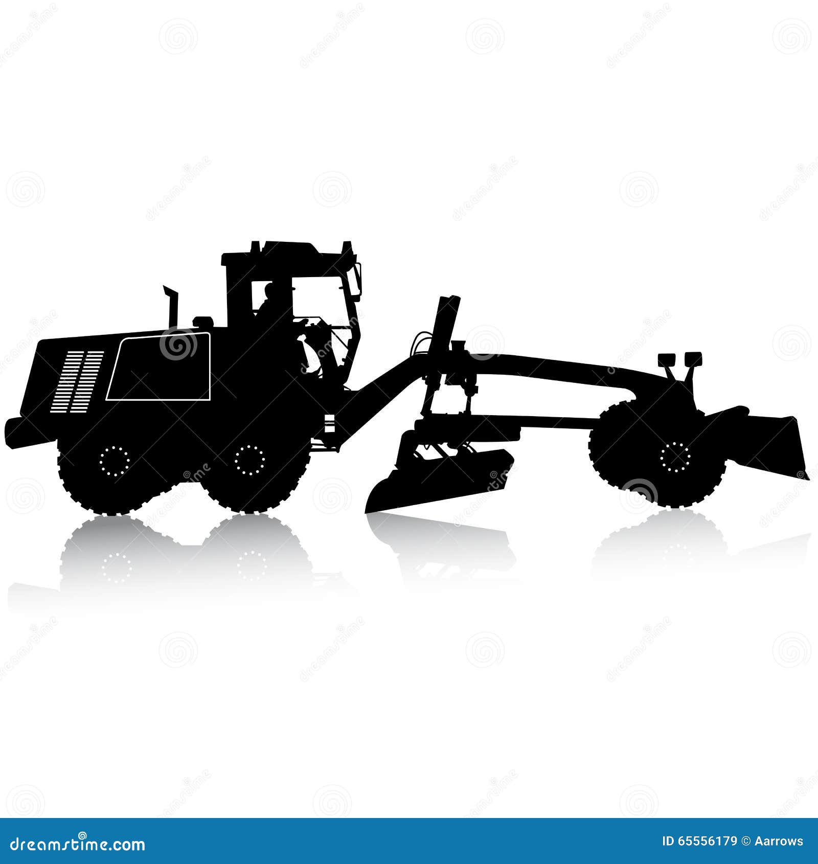 Silhouette of a Heavy Road Grader. Vector Illustration. Stock Vector ...