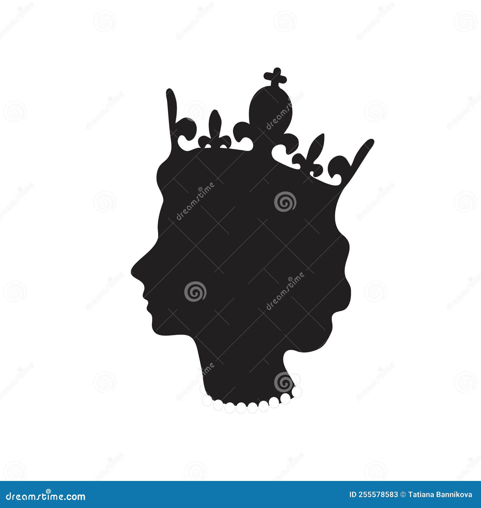 Silhouette Of Her Majesty The Queen Elizabeth II. Vector Illustration ...