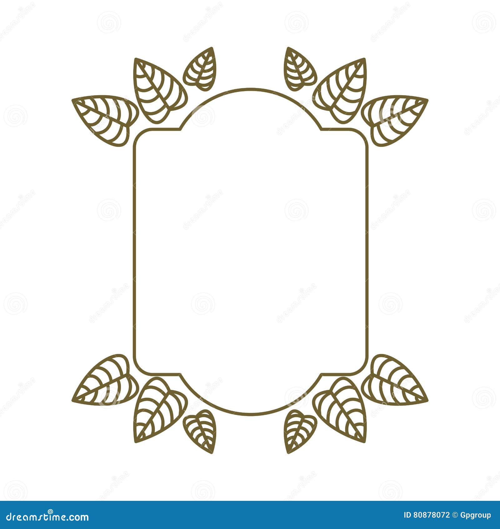 Silhouette Heraldic Decorative Frame with Leaves Stock Vector ...