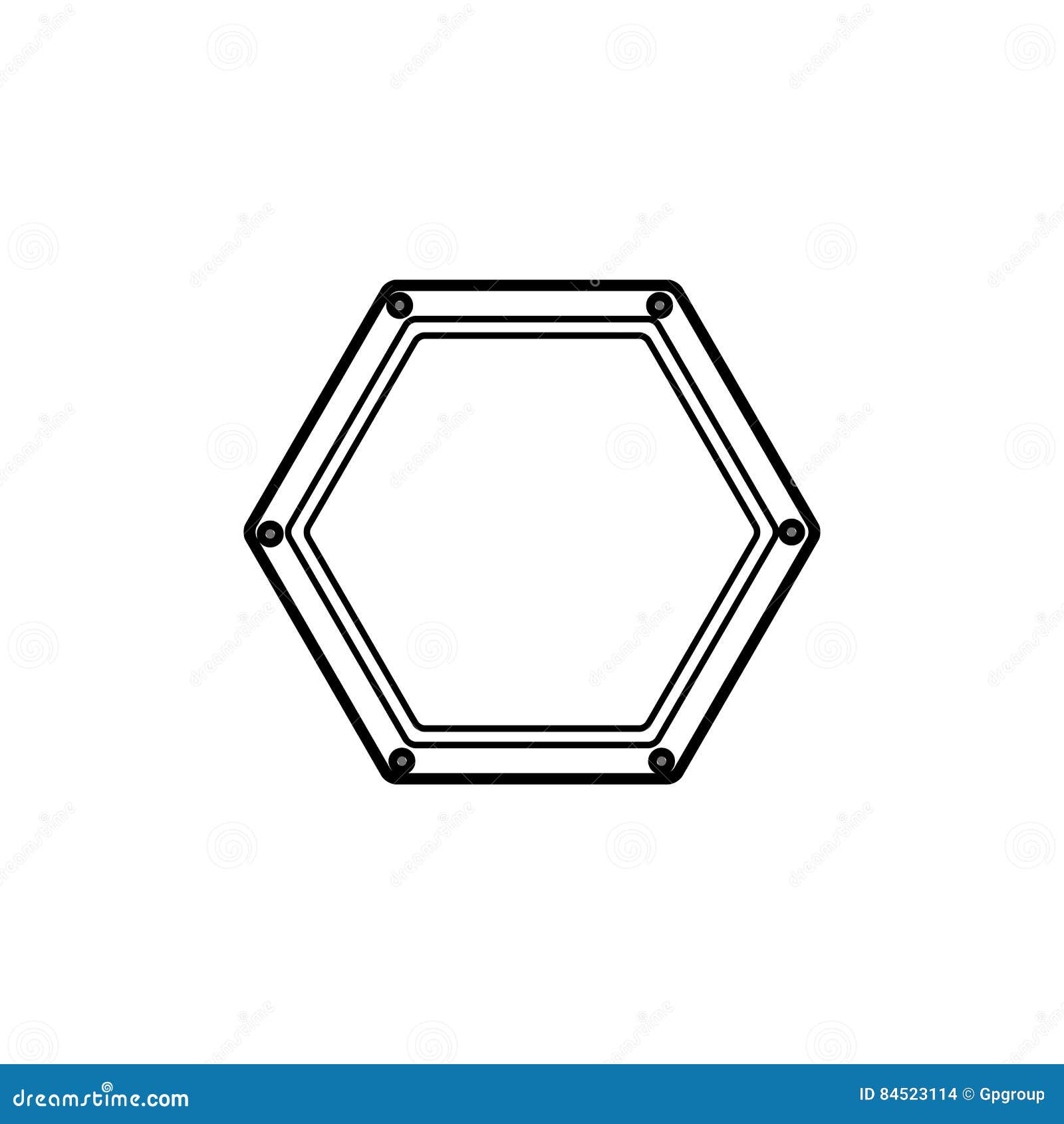 Silhouette Hexagon Shape of Road Sign Stock Vector - Illustration of ...