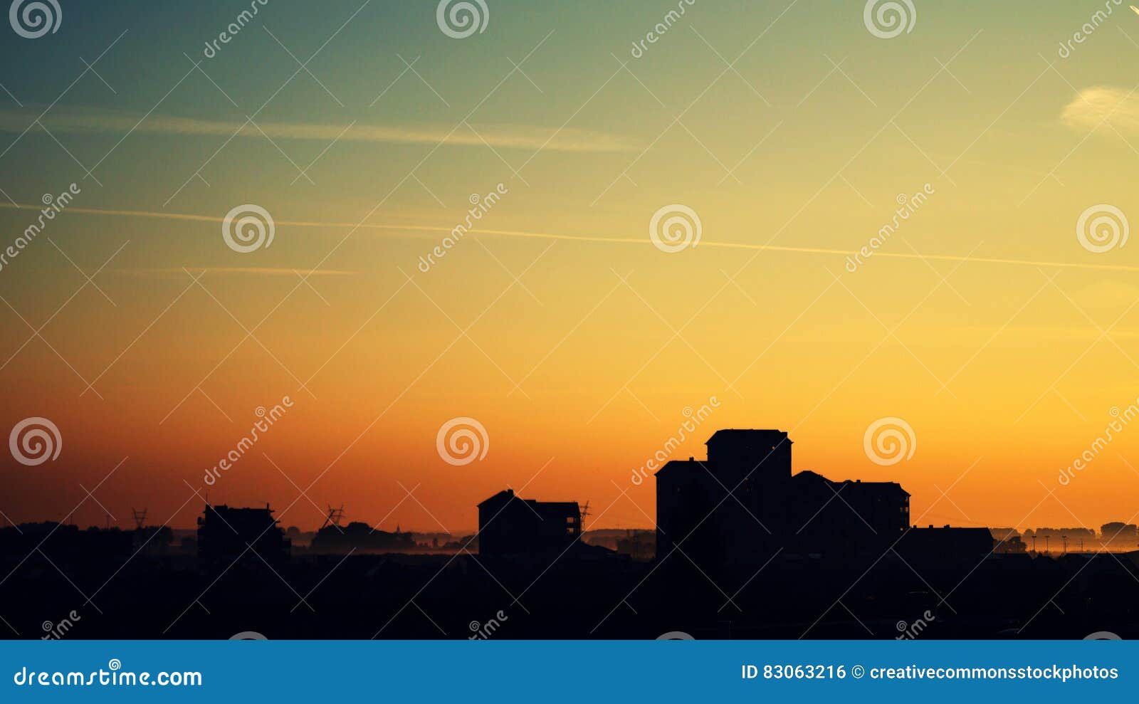 Silhouette Of High Rise Building Under Golden Sun Picture. Image: 83063216