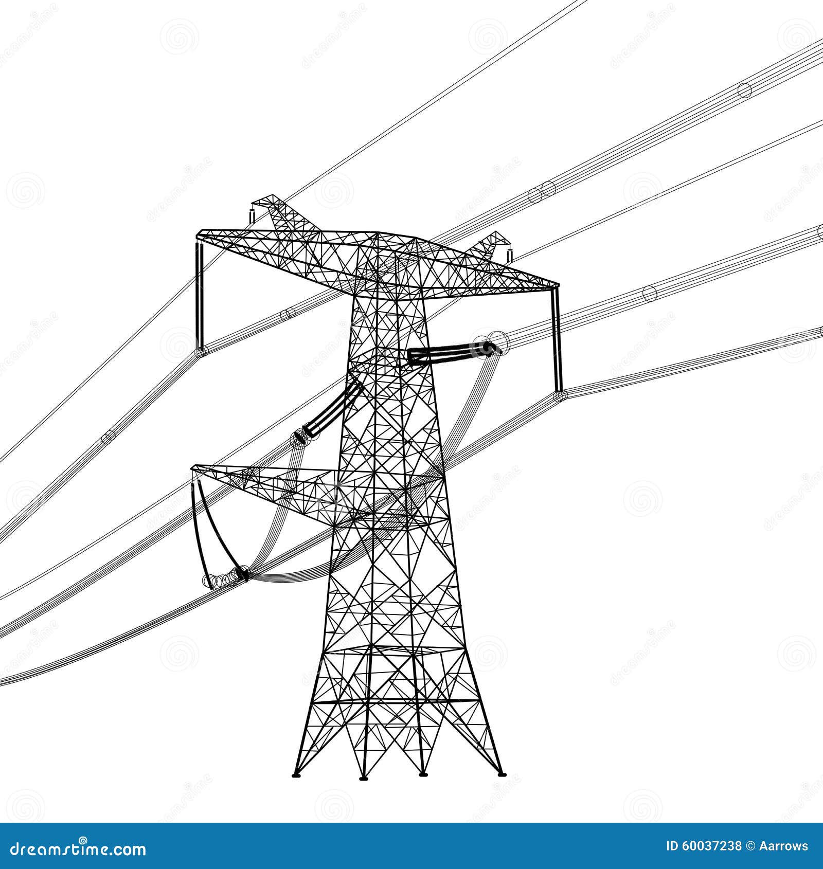Silhouette of High Voltage Power Lines. Vector Stock Vector ...
