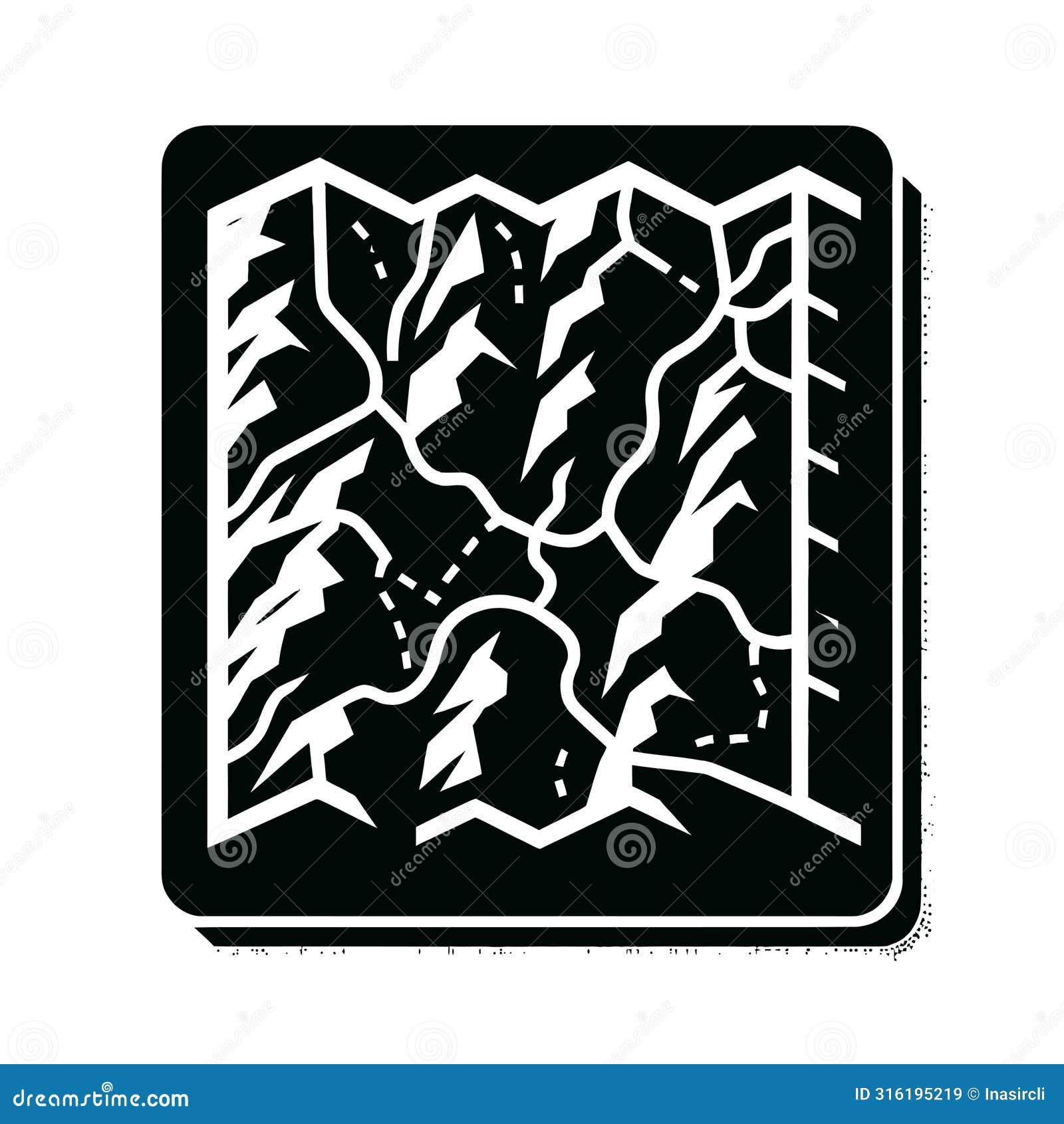 Silhouette of a hiking map stock vector. Illustration of planning ...