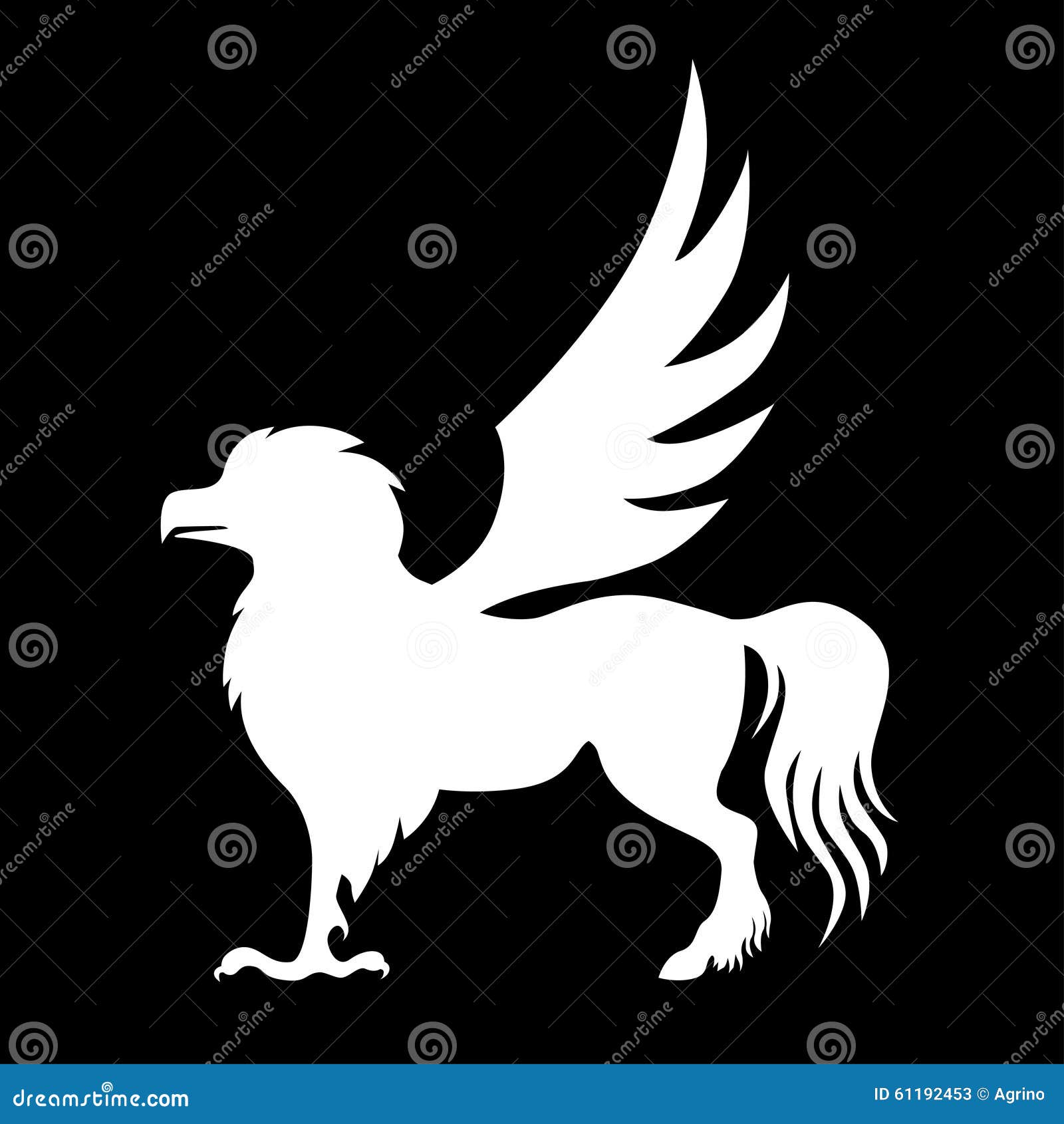 Silhouette Hippogriff Negative Stock Vector - Illustration of creature ...