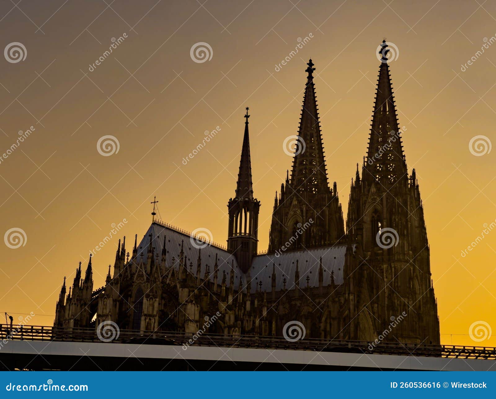 Silhouette of the Historic Cologne Cathedral at Sunset in Germany Stock ...