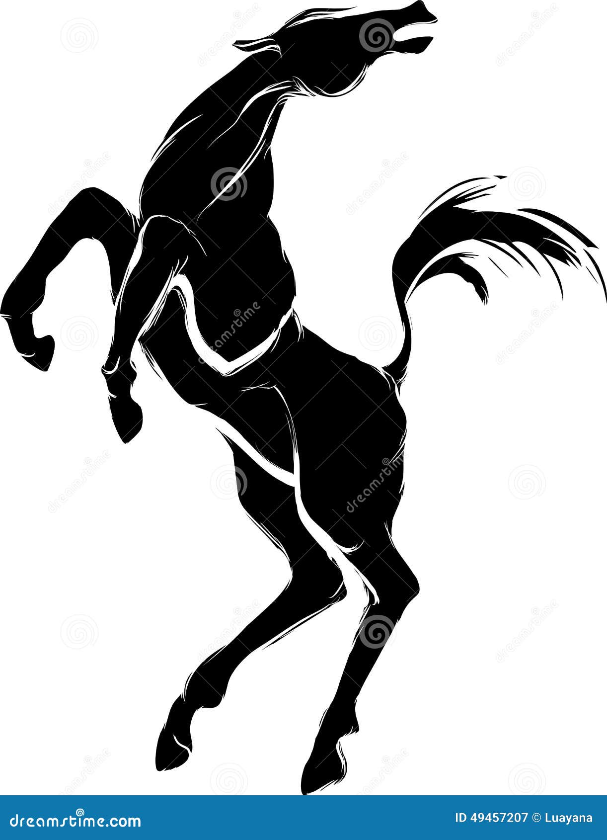 Silhouette of horse stock vector. Illustration of freedom - 49457207