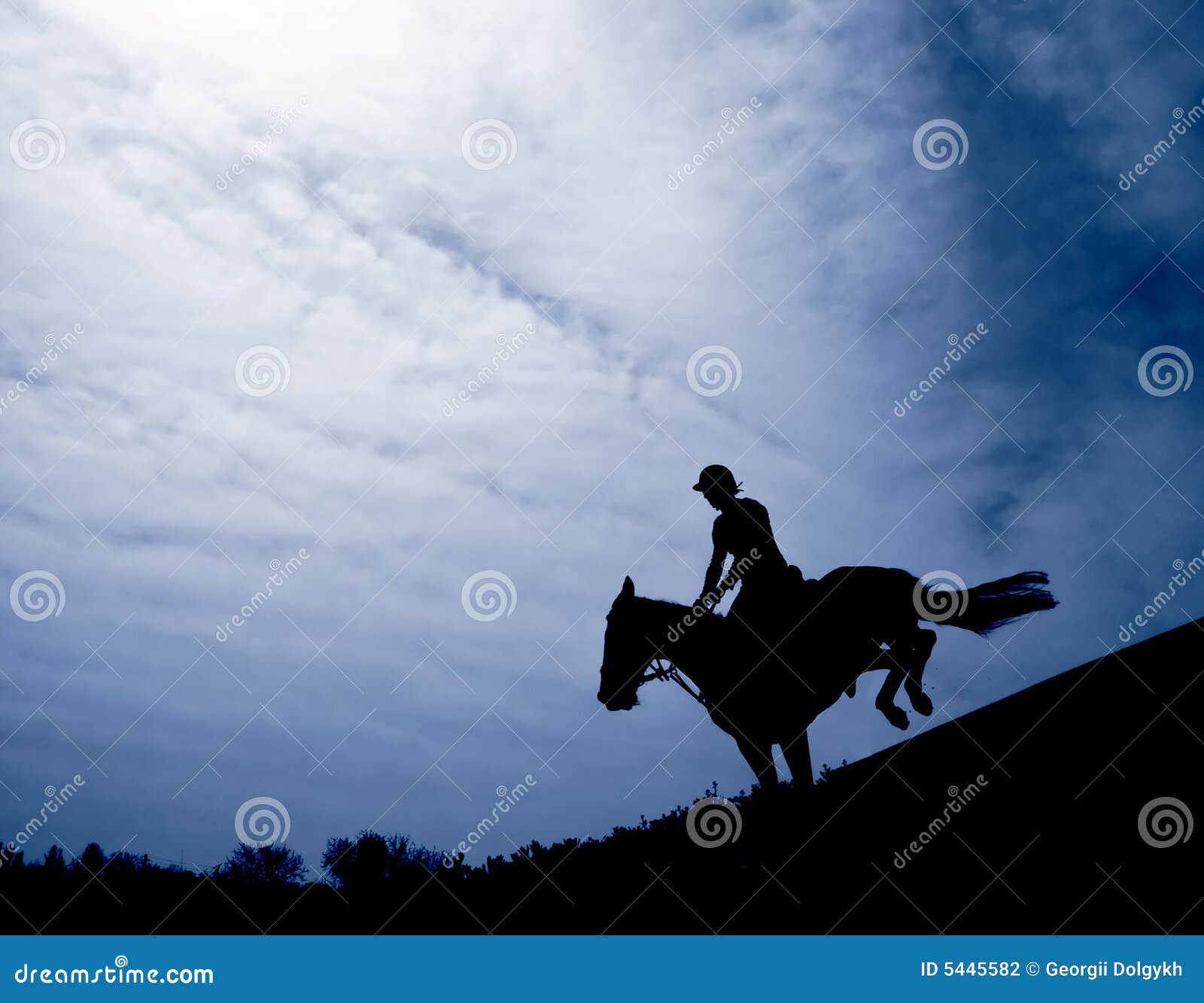 Silhouette of a horseman stock photo. Image of stallion - 5445582