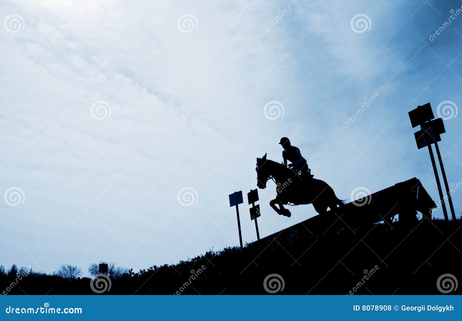 Silhouette of a horseman stock photo. Image of event, competition - 8078908