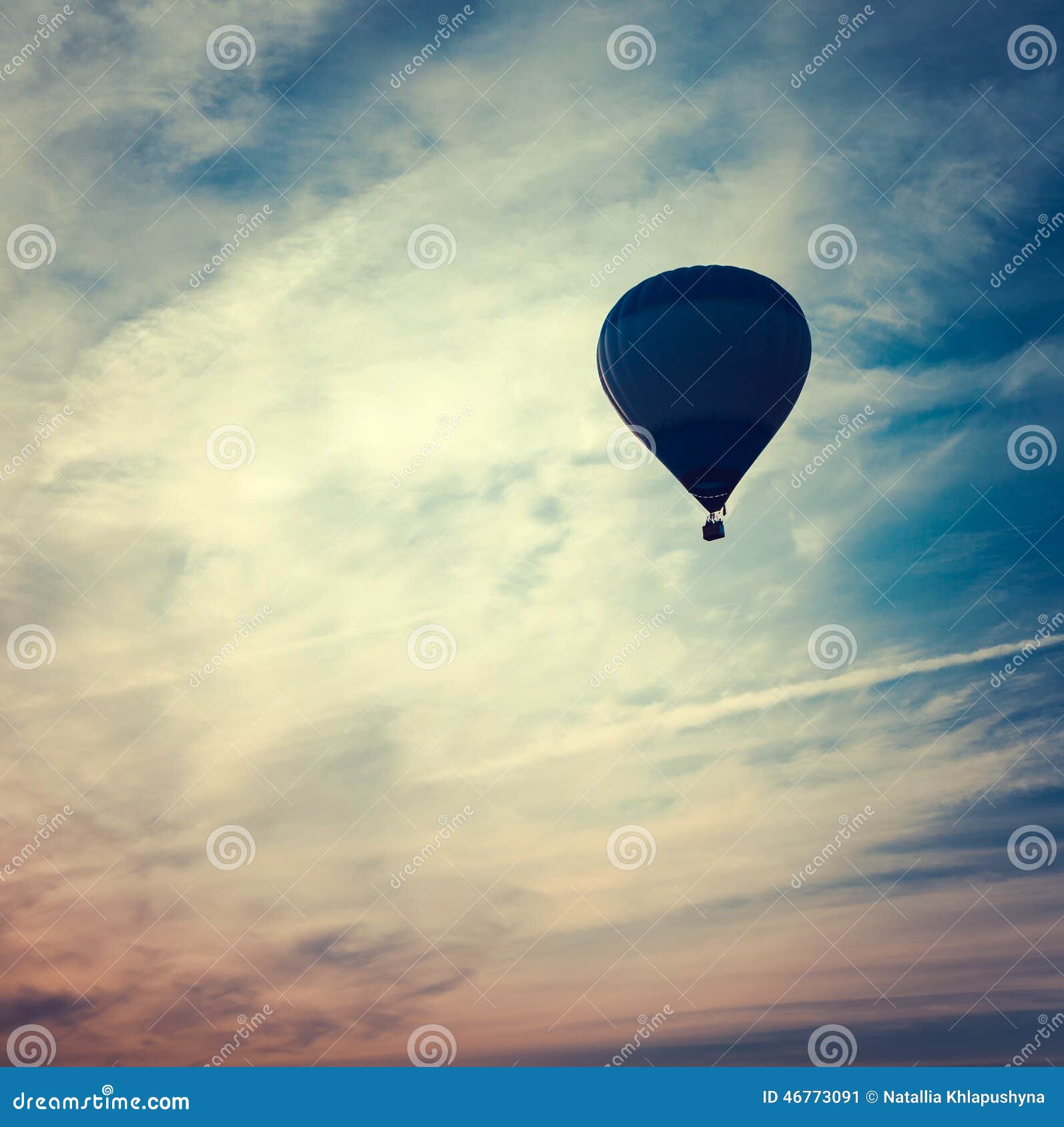 Silhouette of Hot Air Balloon at Sunset Stock Image - Image of ...