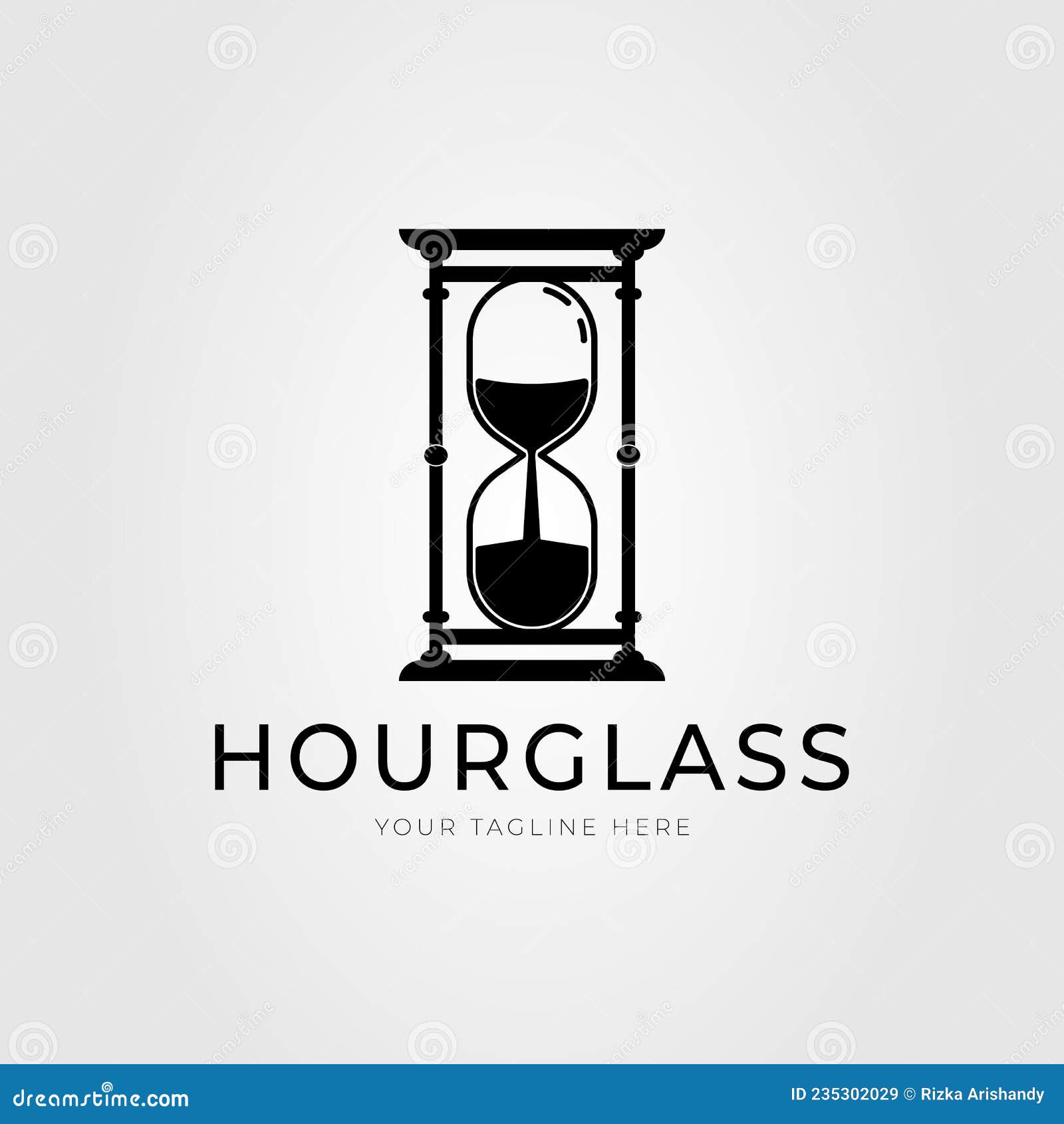 Silhouette Hourglass or Classic Sand Timer Logo Vector Illustration ...