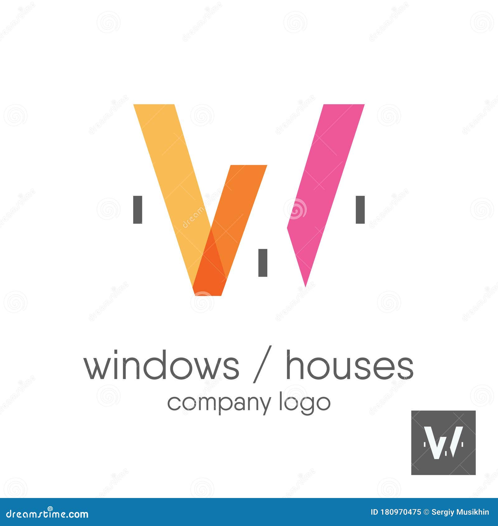 Silhouette of Houses with Windows. Logo Construction Company Stock ...