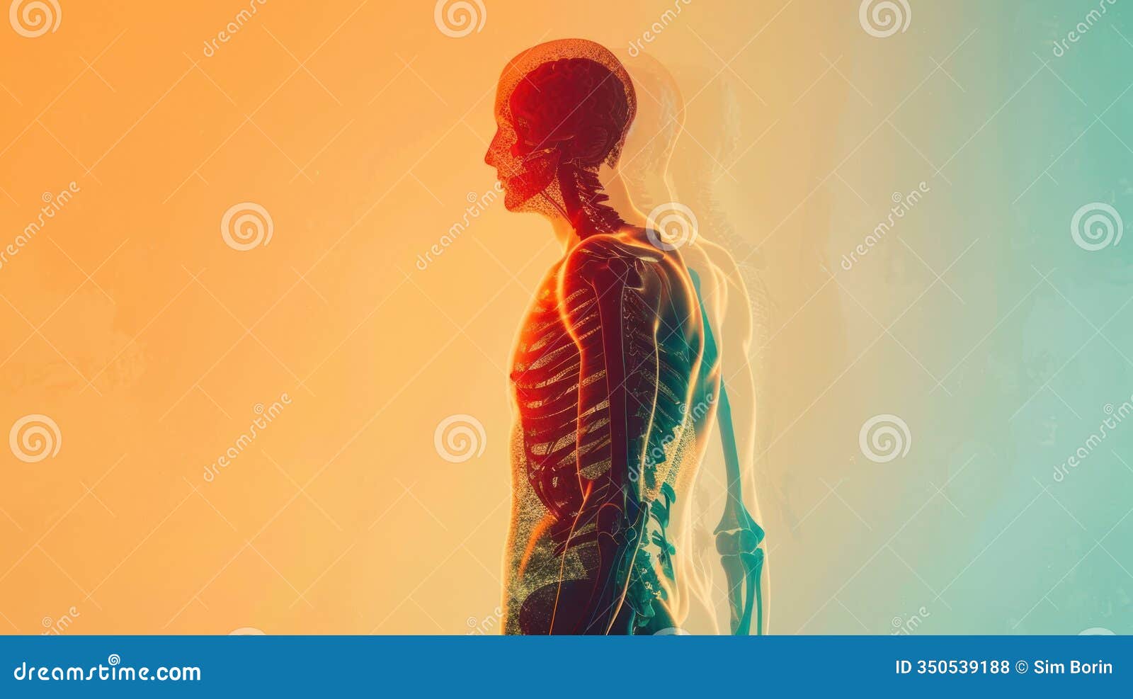 A Silhouette of the Human Body with Different Layers Exposed ...