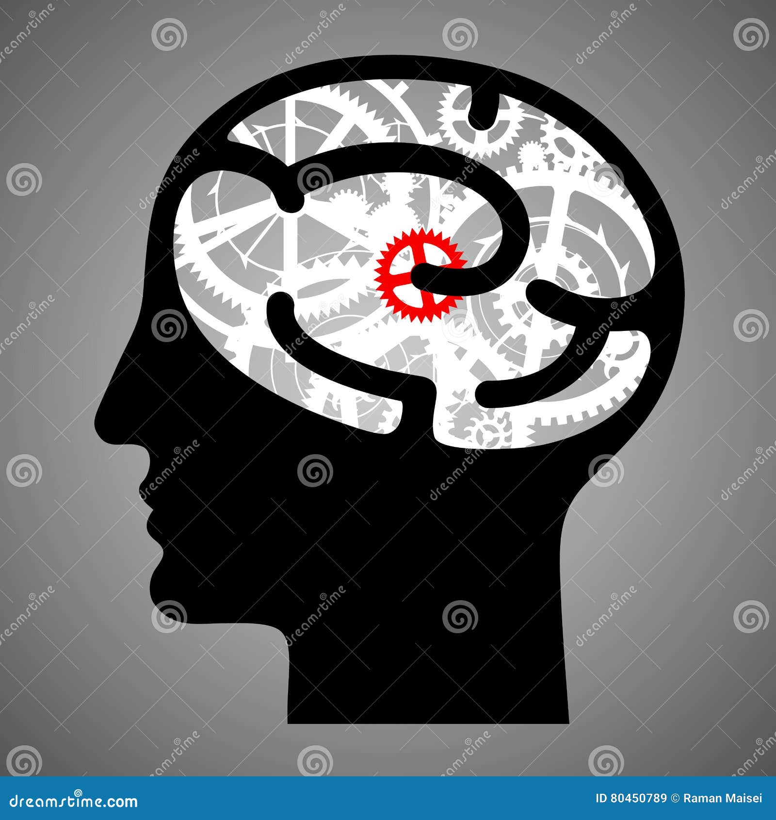 Brain And Gears Logo Vector Image | CartoonDealer.com #155620553