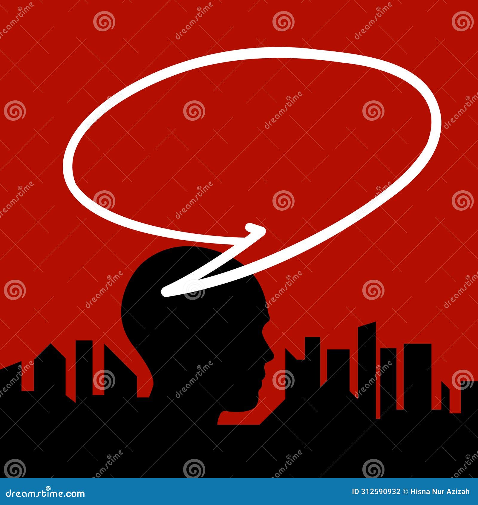 Silhouette of Human Head with Empty Bubble Stock Vector - Illustration ...