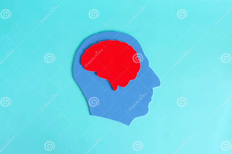 The Silhouette of a Human Head with an Inverted Brain Highlighted in ...
