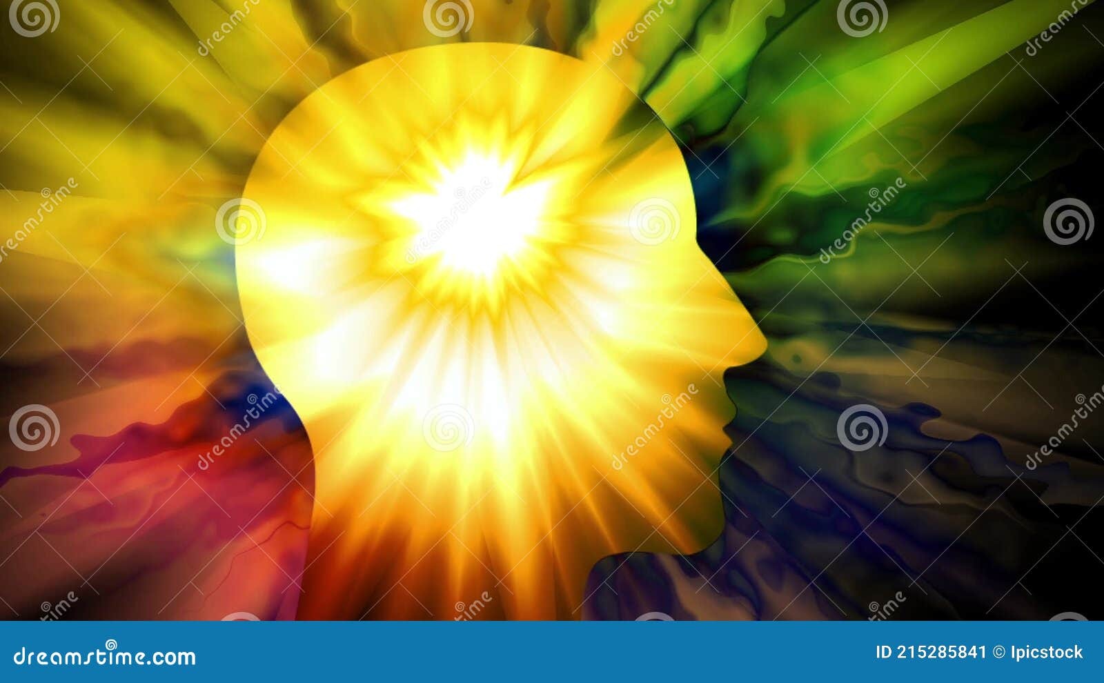 Silhouette of Human Head with Light Flare Effect Stock Video - Video of ...