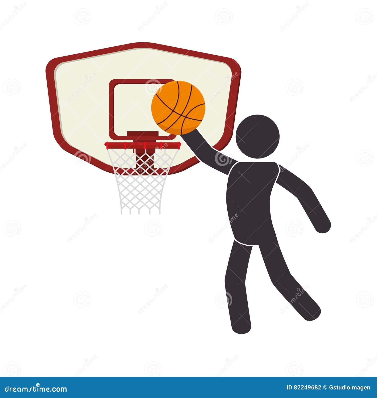 Silhouette Human Playing Basketball Stock Illustration - Illustration ...