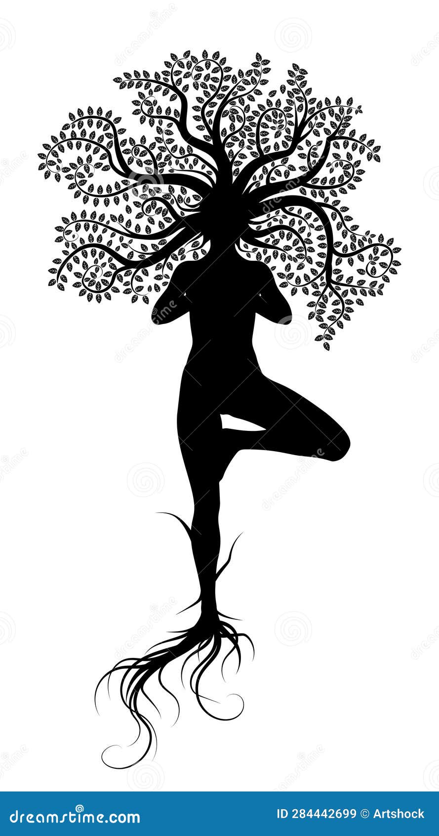 Human tree with leaves stock vector. Illustration of plant - 284442699
