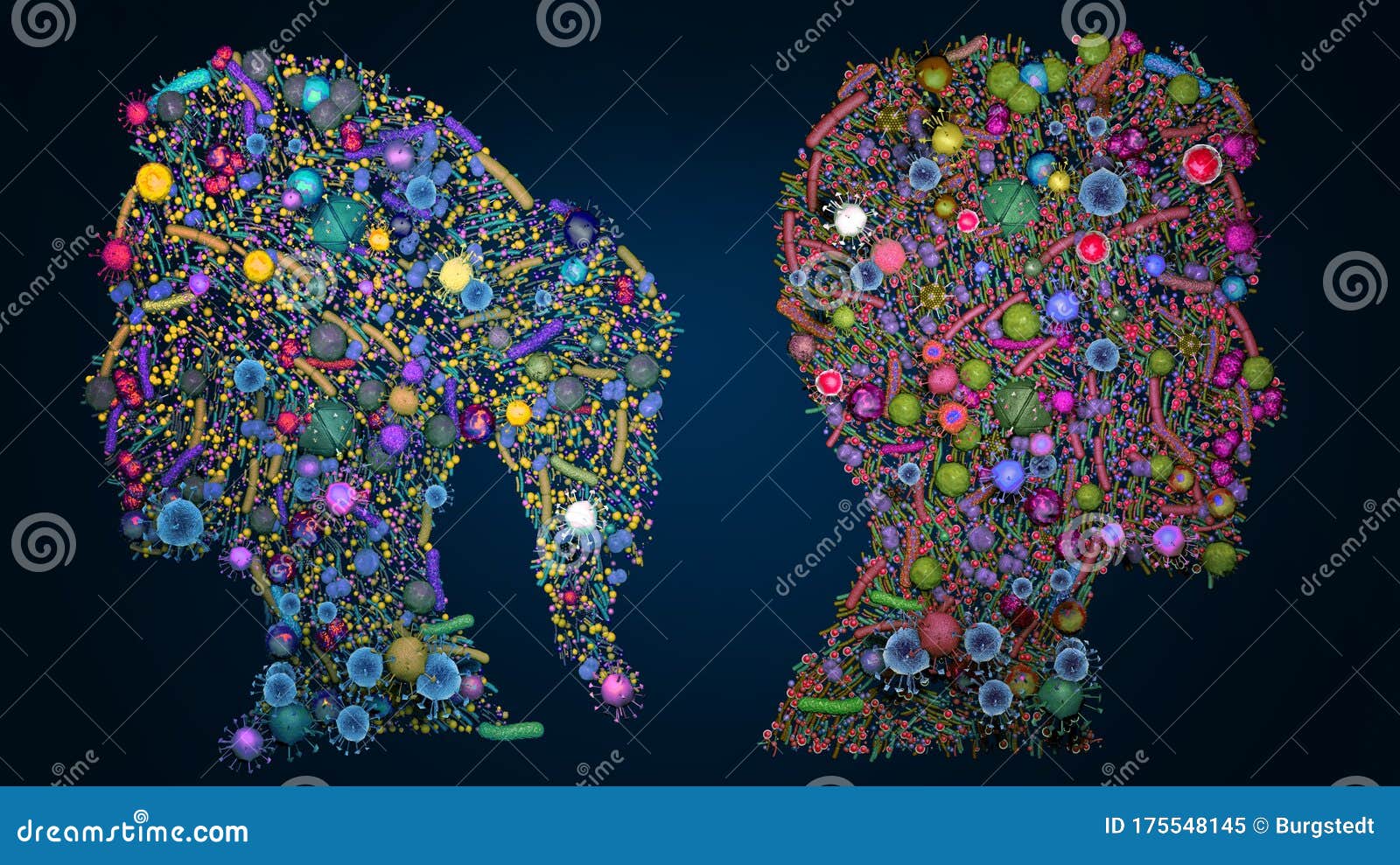 Silhouette of a Human with Skin Flora,microorganisms Which Naturally ...