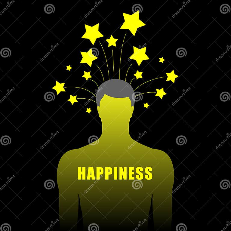 Silhouette of Human with Stars Stock Vector - Illustration of concept ...