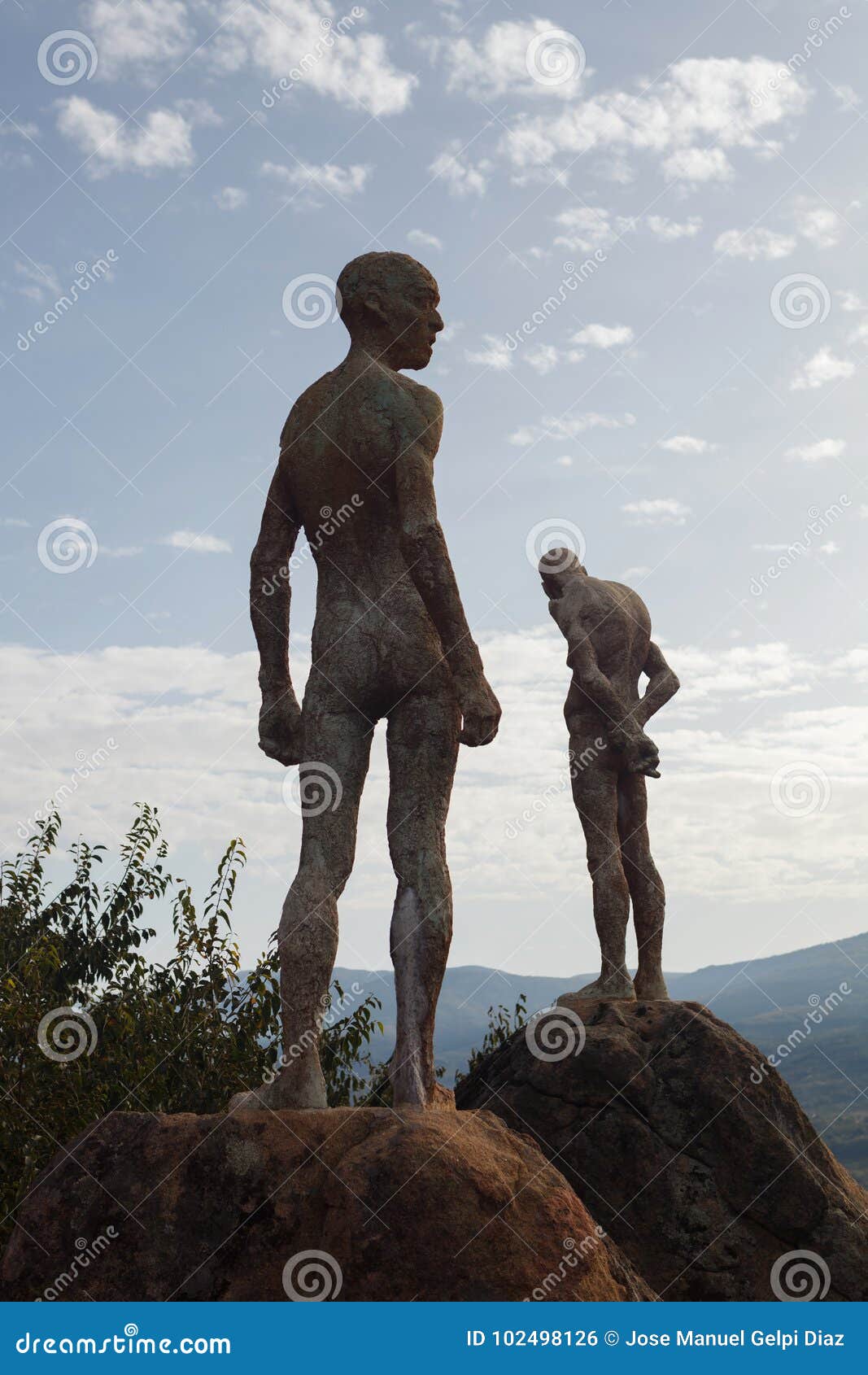 Silhouette of Human Statues of Stone Editorial Photo - Image of ...
