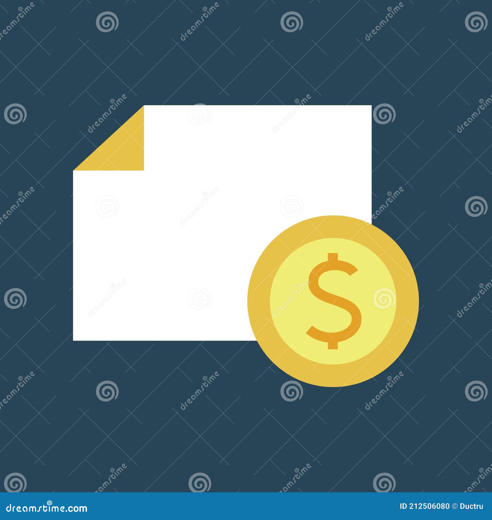 Silhouette Icon Cheque. Flat Vector Illustration. Stock Vector ...