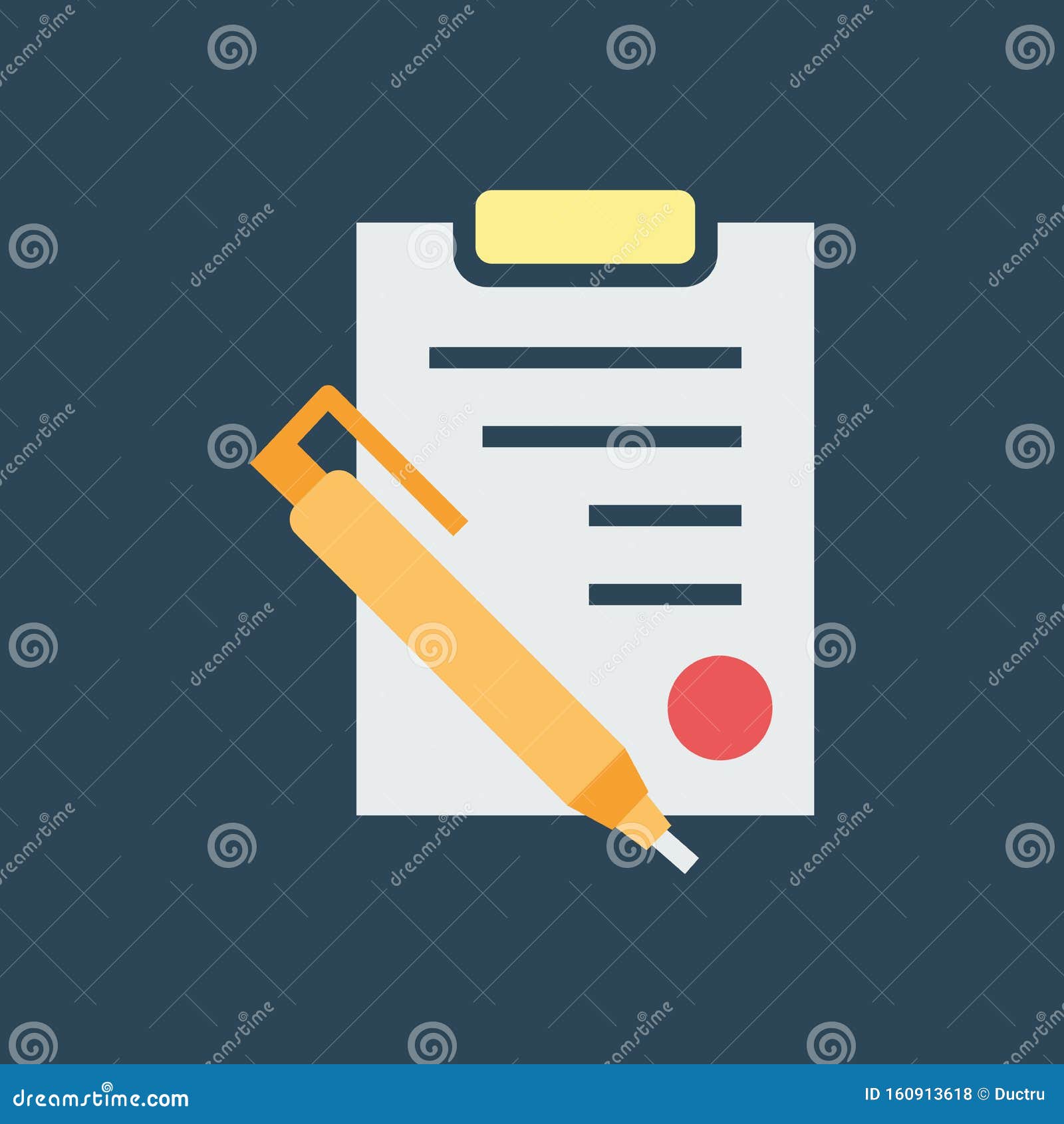Silhouette Icon Documents with Pen Stock Vector - Illustration of flat ...