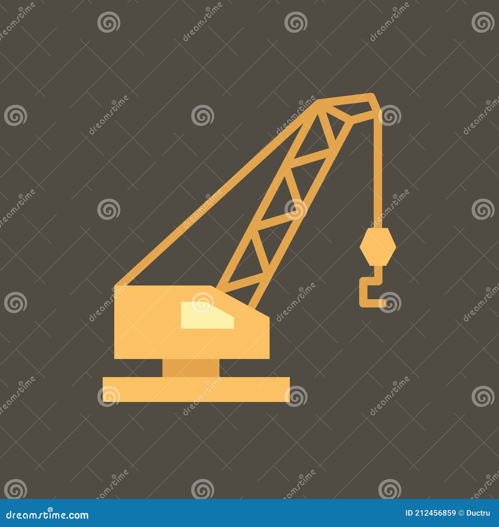 Silhouette Icon Hoisting Machine. Flat Vector Illustration. Stock ...