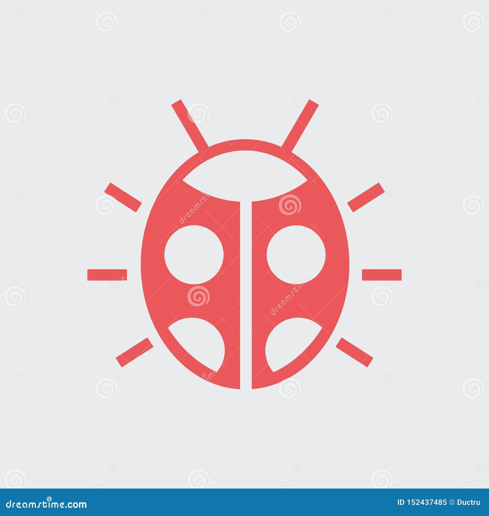 Icon Ladybug Or Lady Bird On White Background. Red Ladybug, Insect ...