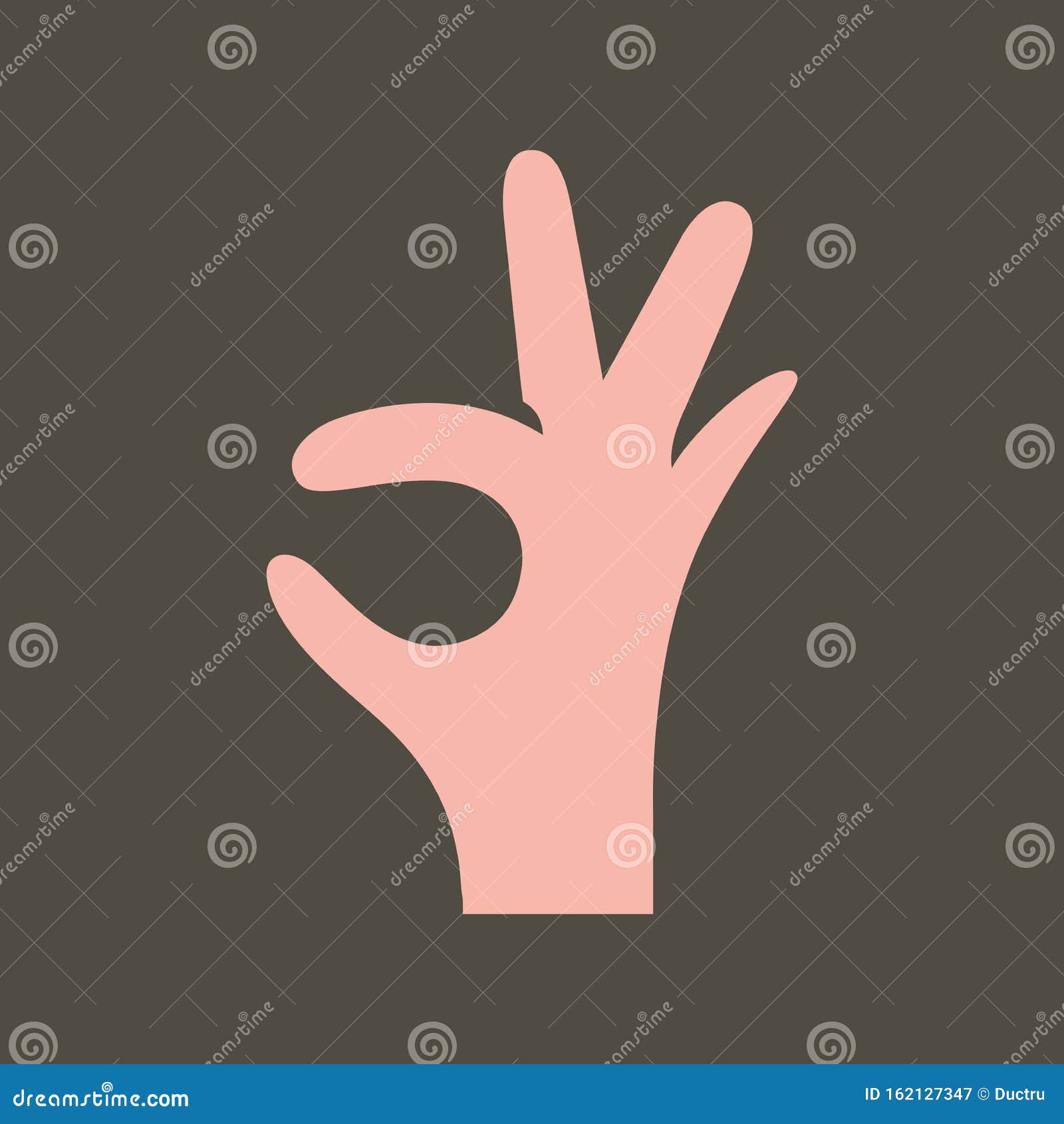 Simple Vector Illustration with Ability To Change. Silhouette Icon Okay ...