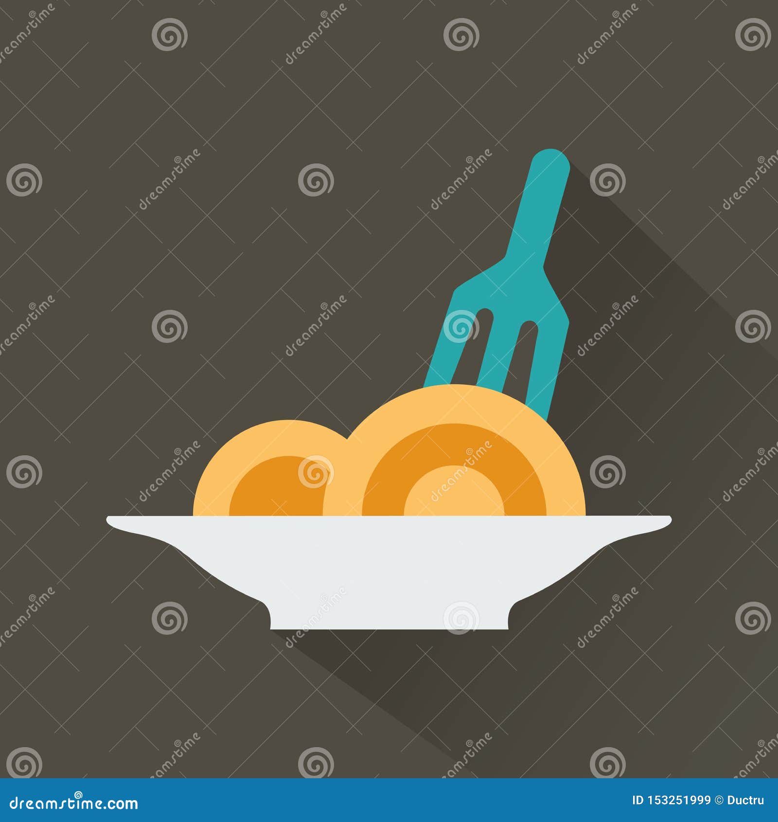 Silhouette Icon Spaghetti with Fork Stock Vector - Illustration of item ...