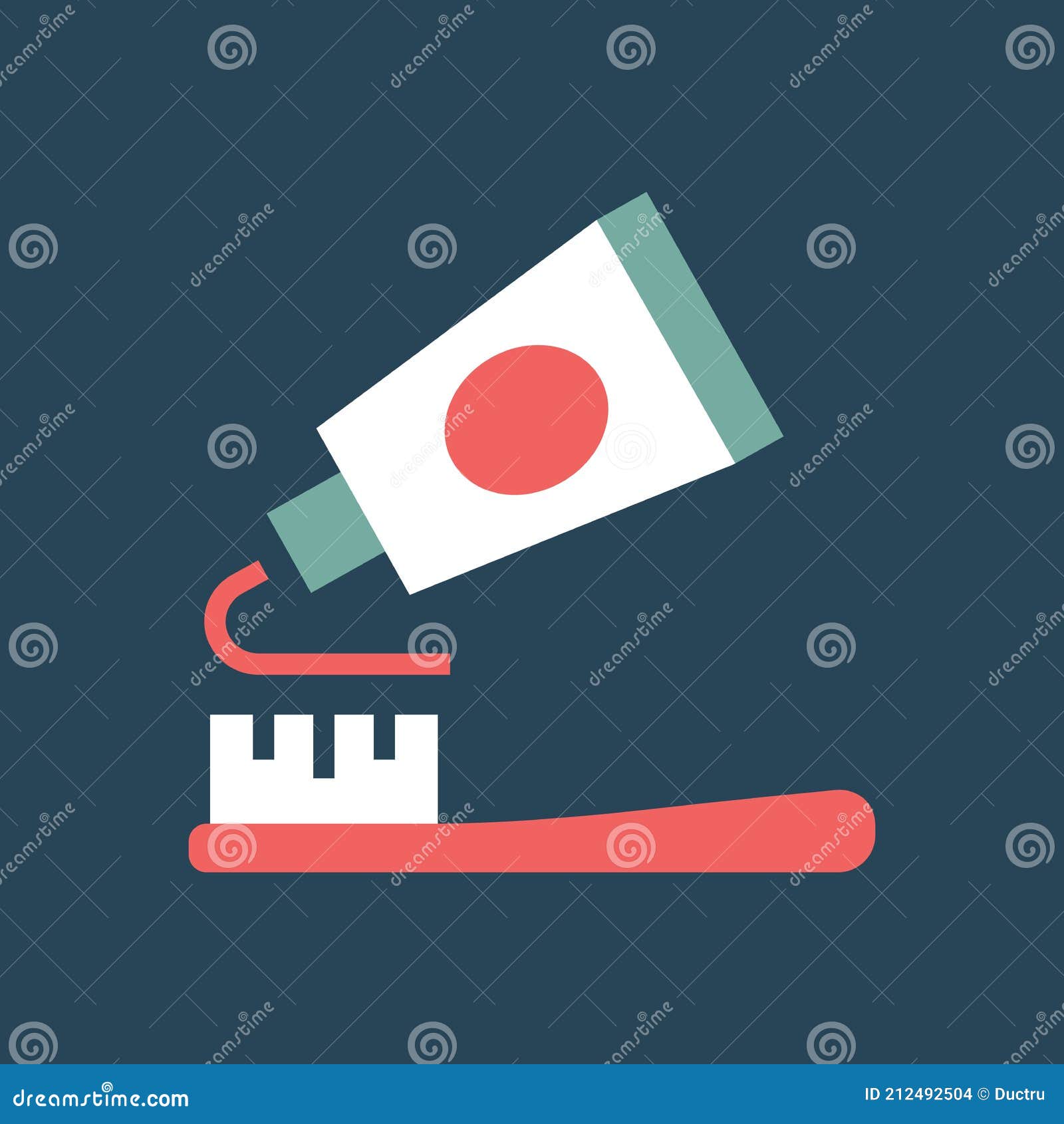 Squeezing Tooth Paste From A Tube On A Toothbrush Cartoon Vector ...