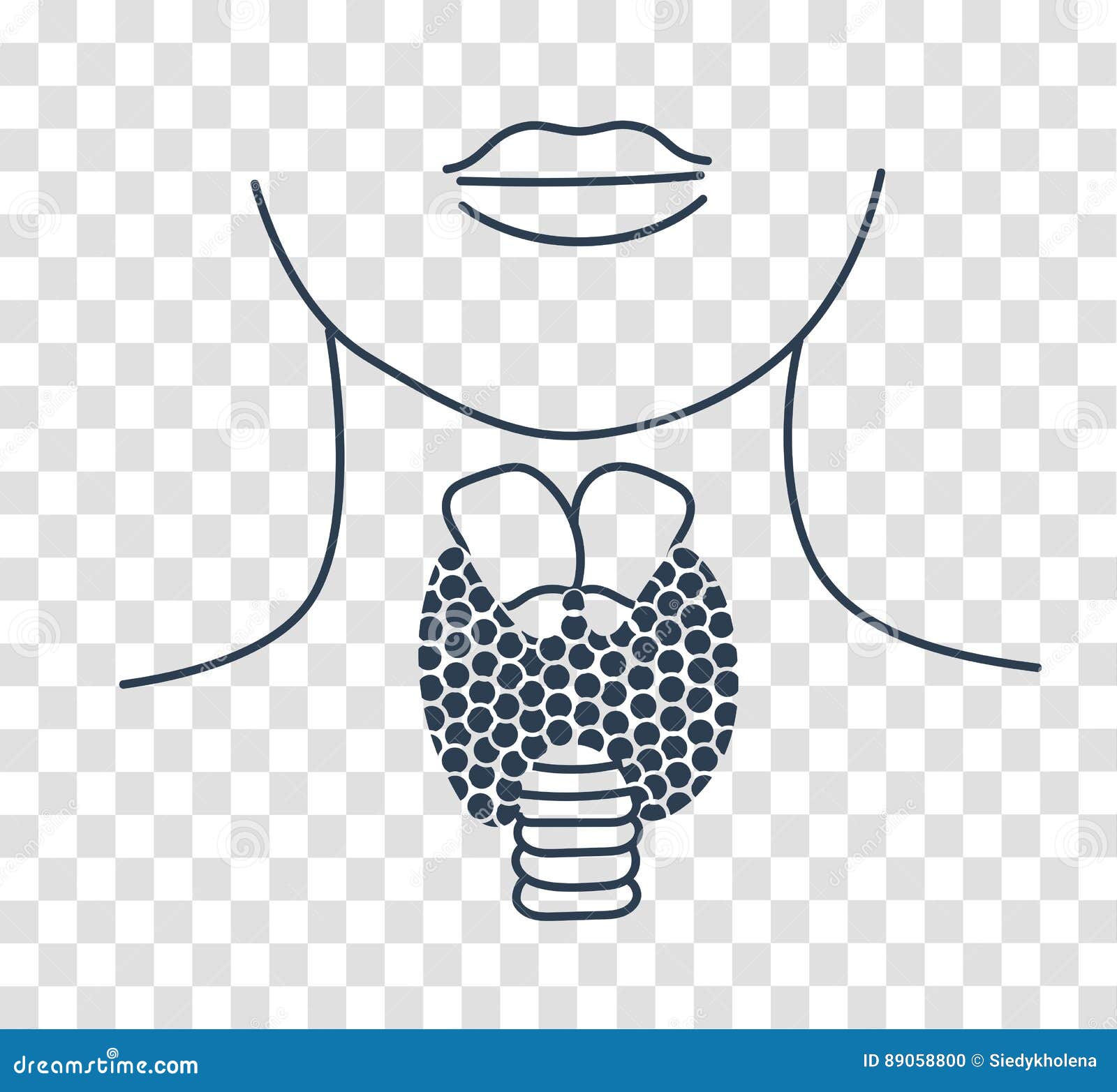 Silhouette Icon of Thyroid Structure Stock Illustration - Illustration ...
