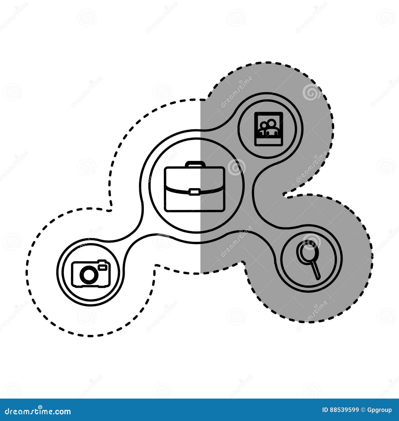 Silhouette Icons Connect Network Online Stock Illustration ...