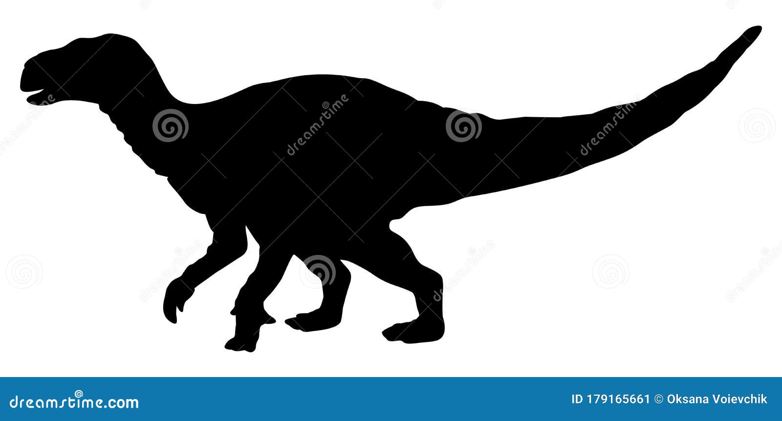 Silhouette of an Iguanodon Dinosaur Vector Stock Vector - Illustration ...