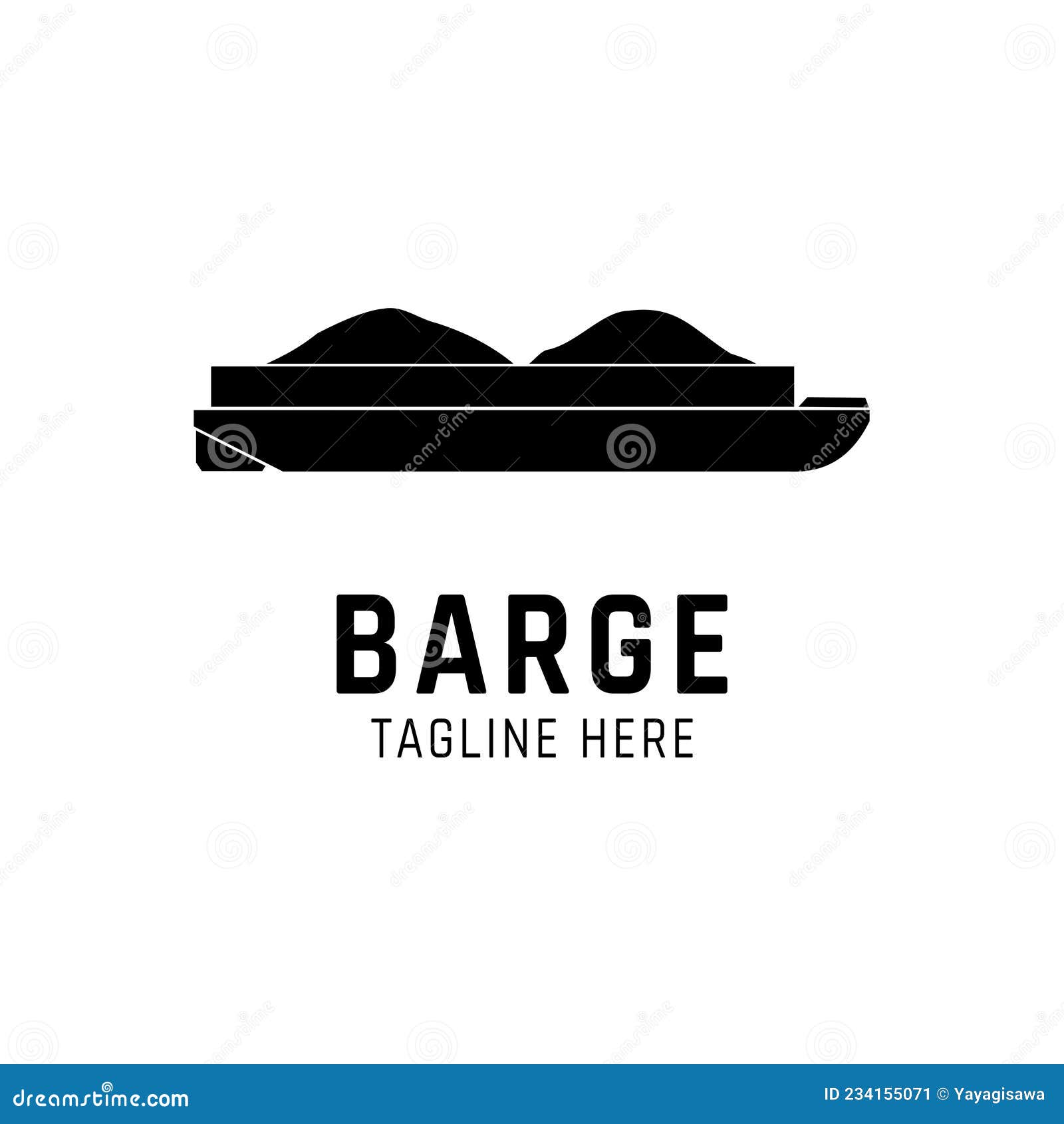 Silhouette Illustration of a Barge Loading Coal Stock Vector ...