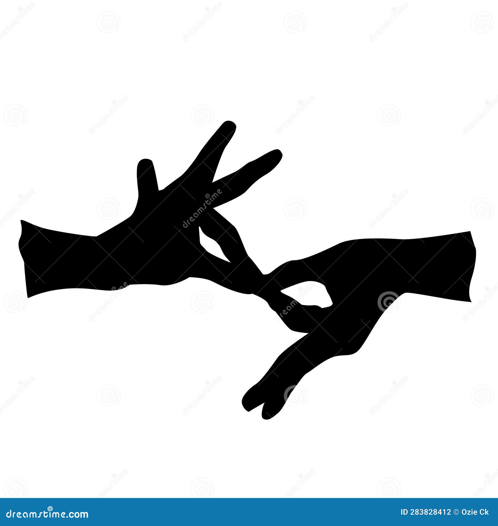 Silhouette Illustration of a Form of Communication Using a Finger Stock ...