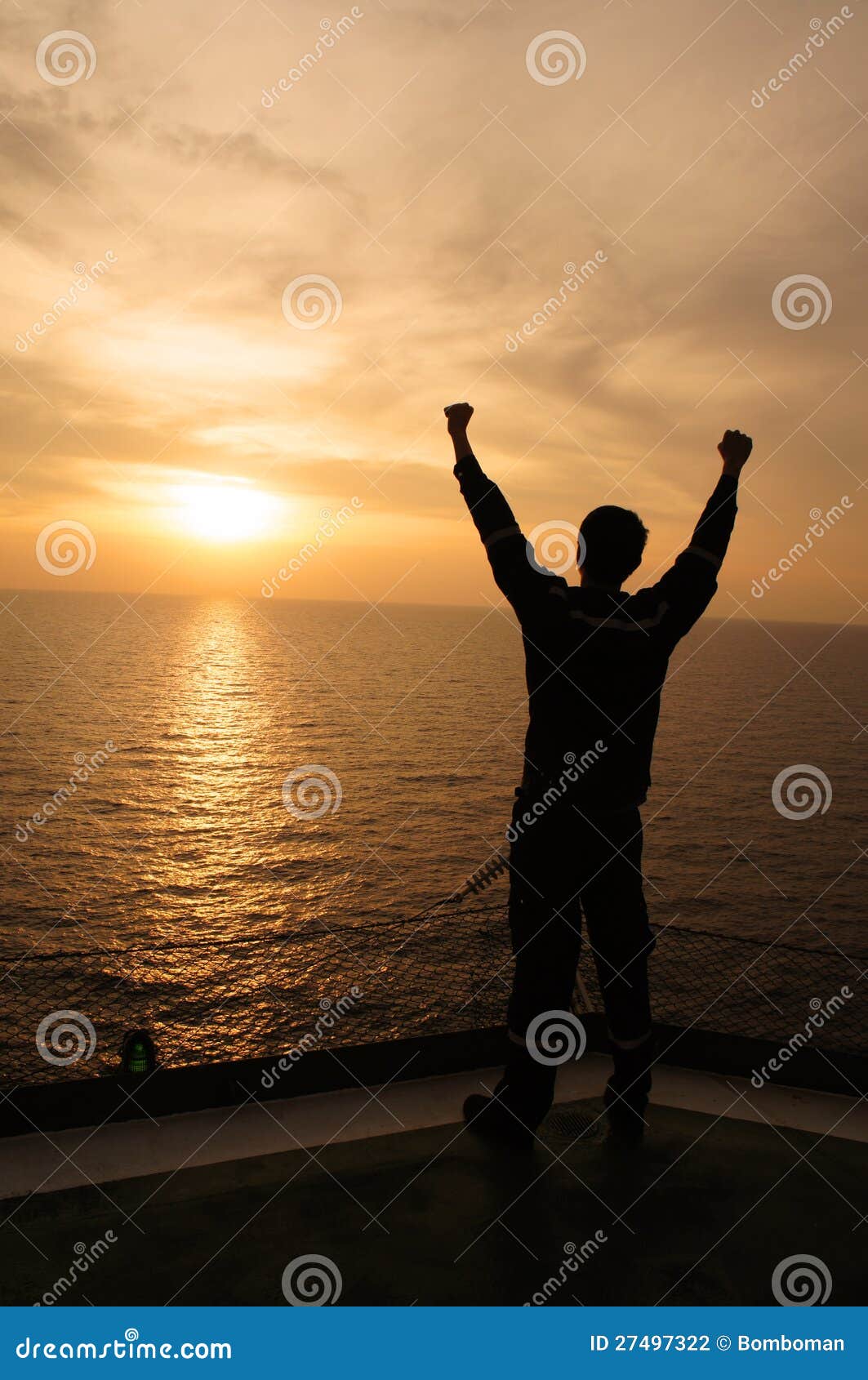 Silhouette Image of Man Raising His Hands Stock Photo - Image of person ...