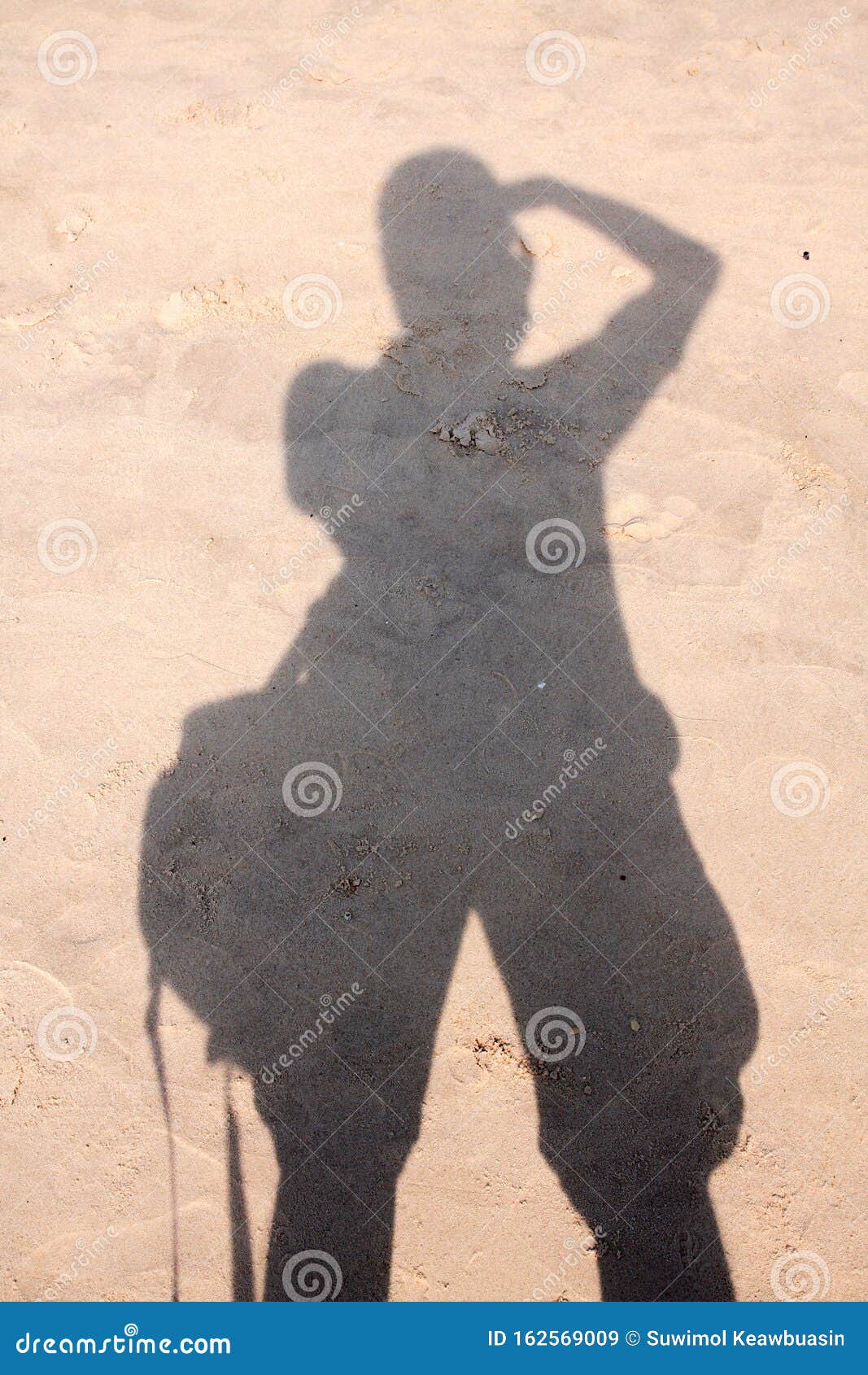 Silhouette Photographer on Sand Beach Stock Image - Image of concept ...