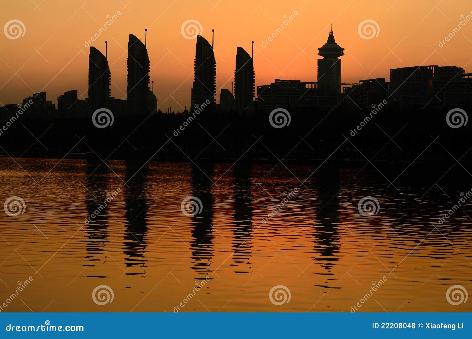 Silhouette Images Of Modern Residential Buildings Stock Photography ...