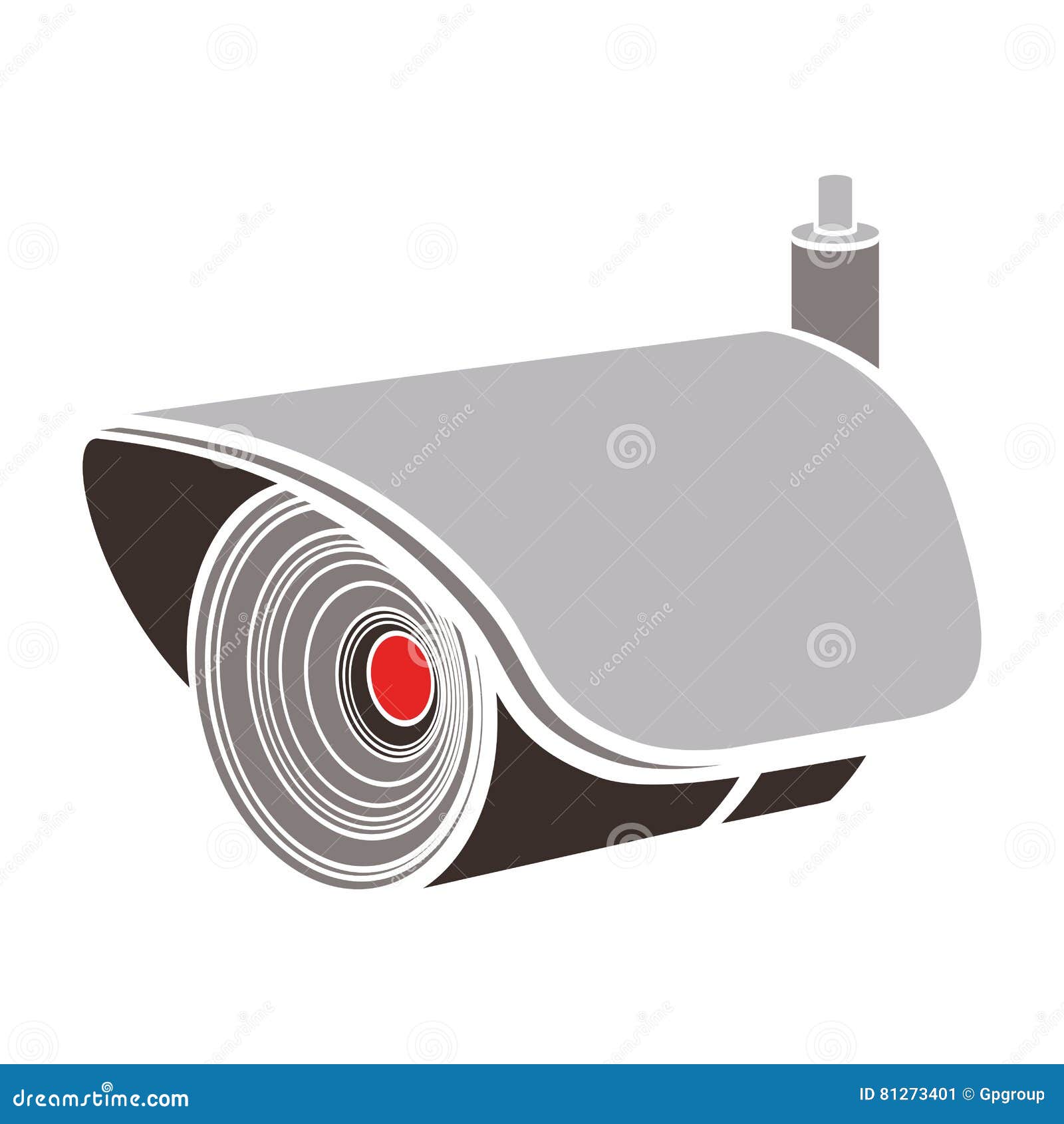 Silhouette Infrared Surveillance Camera Icon Stock Illustration ...