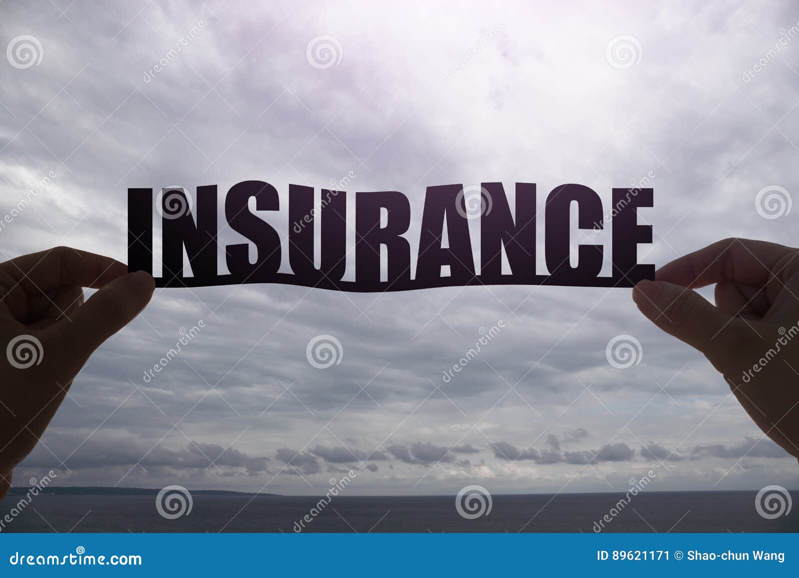 Silhouette insurance word stock image. Image of cloudscape - 89621171
