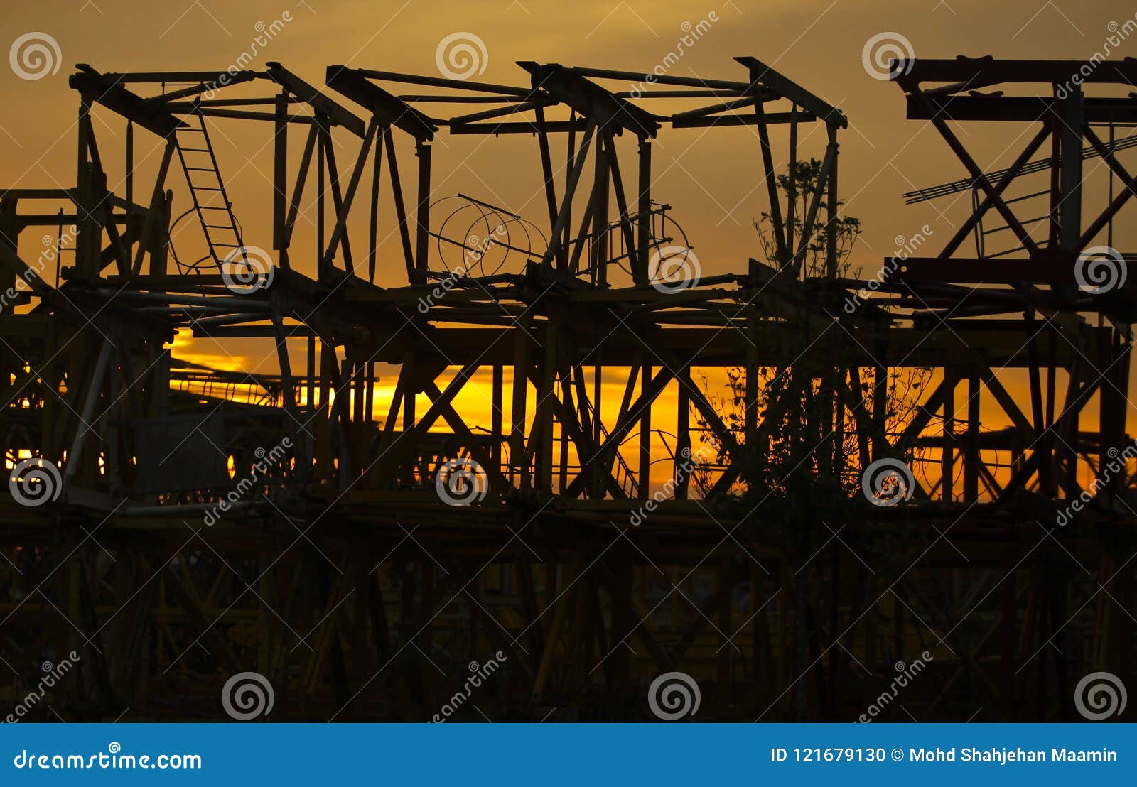 Silhouette Iron Railings On Blue Sky Background Stock Photography ...