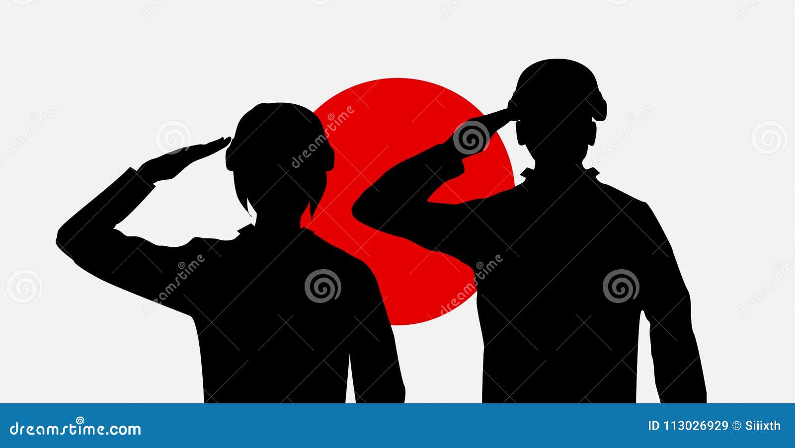 Silhouette Japanese Soldier on Japan Flag Vector Stock Vector ...
